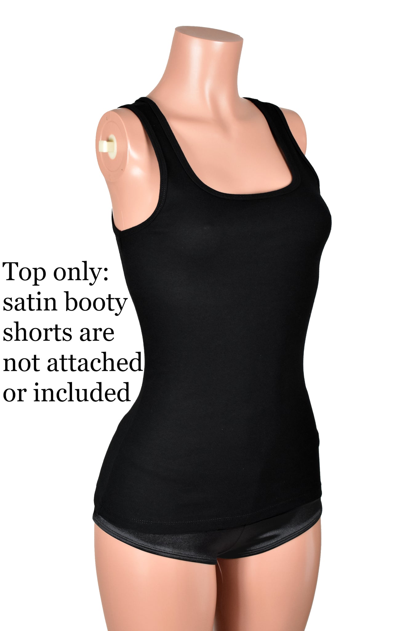 Black Lace-Up Back Extra Long Tank Top cotton poly corset back ...