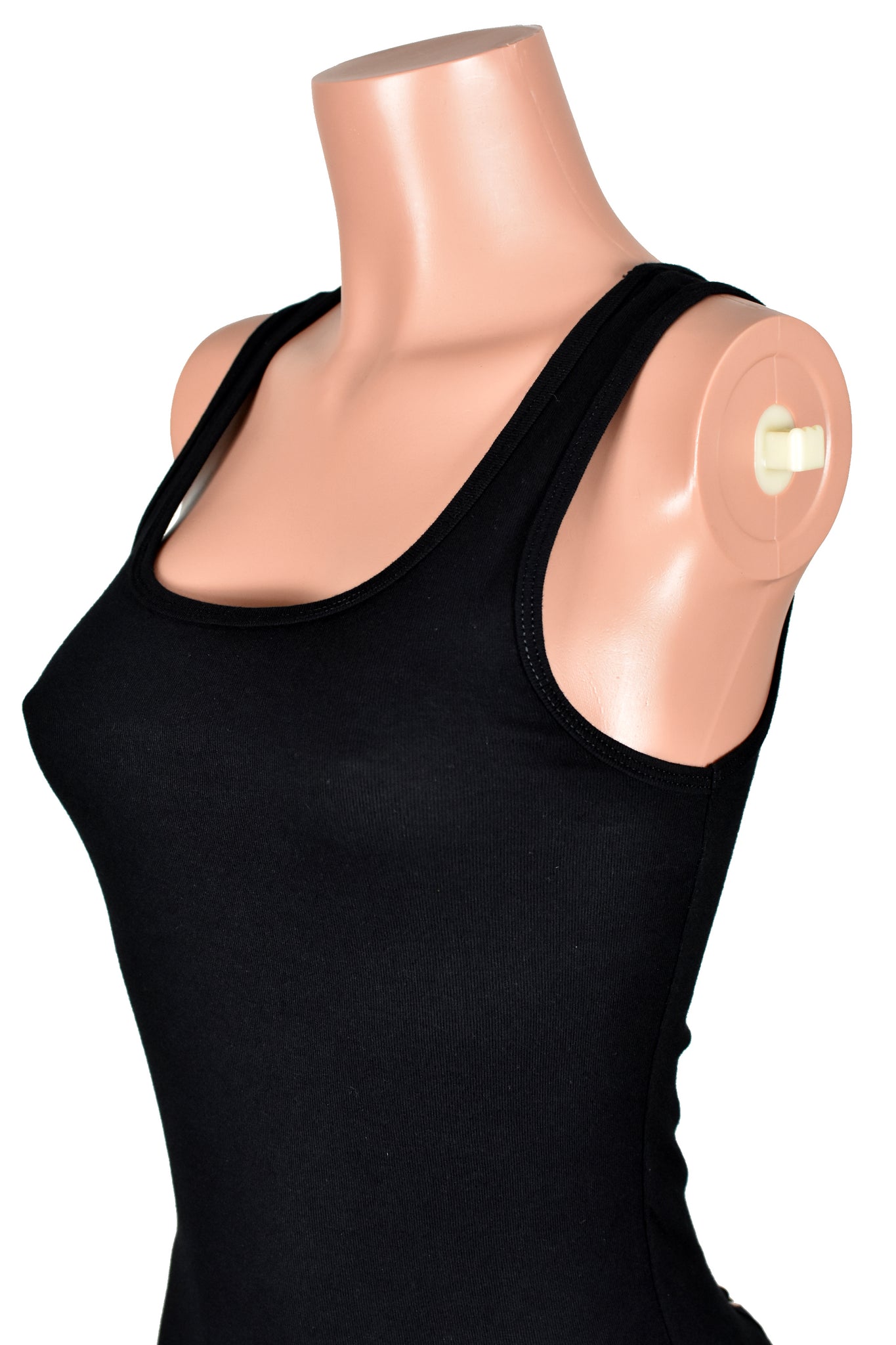 Black Lace-Up Back Extra Long Tank Top cotton poly corset back ...