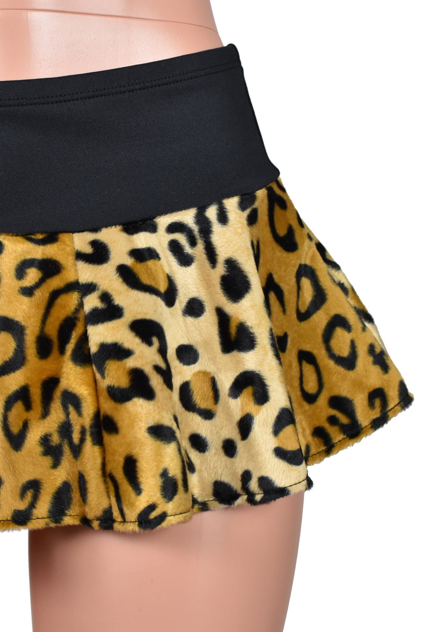 Golden Brown Leopard Print Micro Mini Skirt plus size velboa skirt ...