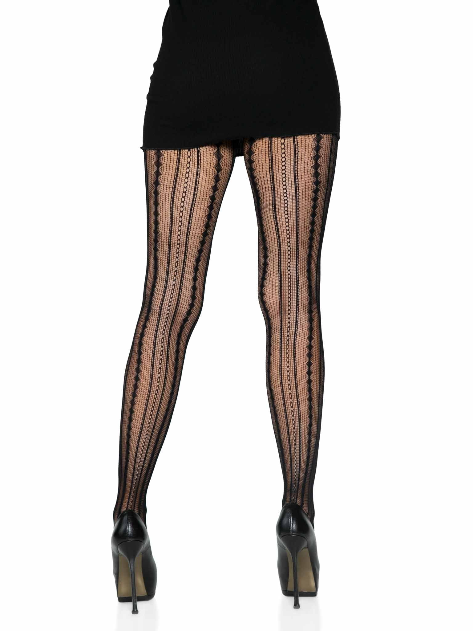 Black Pinstripe Pattern Tights by Leg Avenue gothic 20s flapper ...