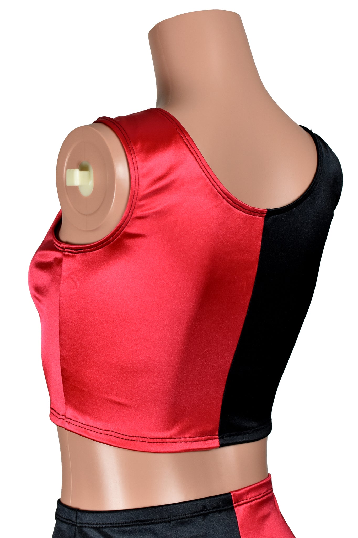 Black Red Satin Harley Cropped Tank Top plus size Halloween costume ...